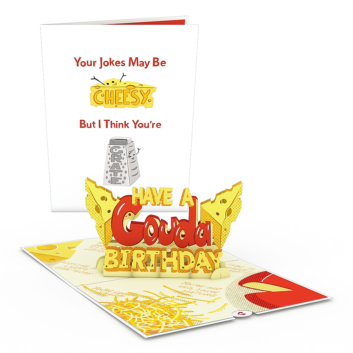 Lovepop Gouda Birthday Pop-Up Card – Funny Birthday Card – Handcrafted 3D Pop-Up Greeting Card – Birthday Card for Husband, 5 x 7”