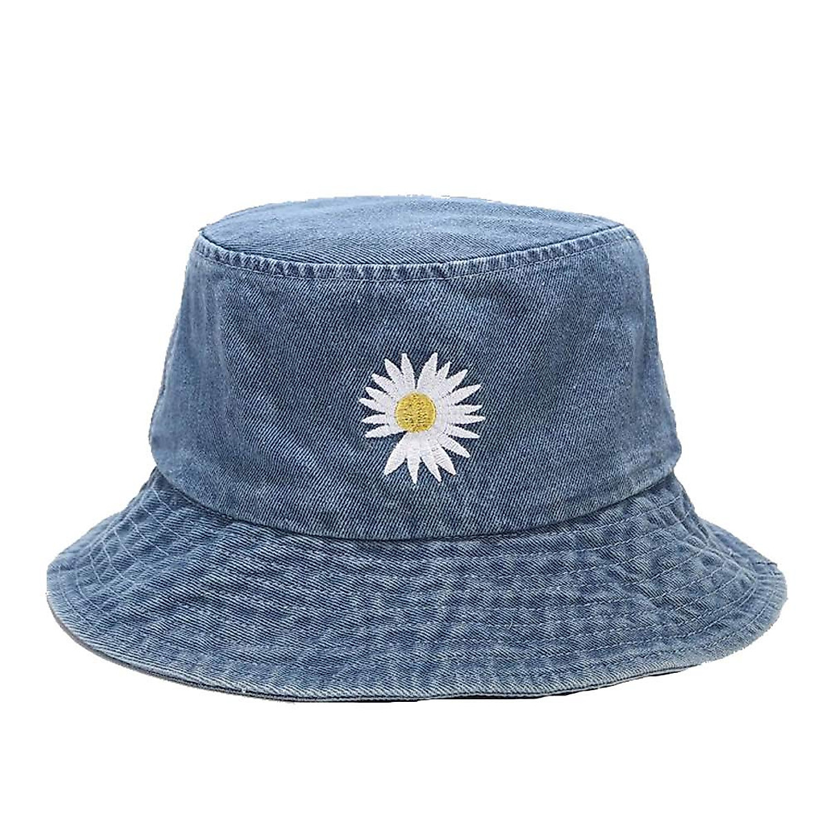 Quanhaigou Unisex Sun Hats, Fashion Beach Bucket Hat for Men Women,Summer Outdoor Boy's Girls Boonie Cap Breathable Packable (Denim Blue)
