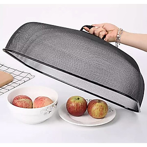 CUISINOX Dome for BBQ, Picnics and Outdoor Entertaining Stainless Steel Mesh Food Cover, Rectangular 18.5" x 13.5" x 8", Black