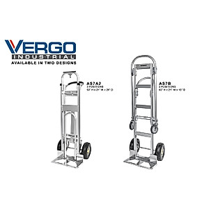 Vergo Industrial AS7A2 Aluminum Convertible Hand Truck Dolly Cart with Loop Handle 700 lbs Capacity (3 Positions, 53" High)