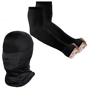 Achiou Balaclava Face Mask UV Protection Arm Sun Sleeves Compression UV Protection