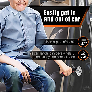 KOUNATSURI Car Handle Assist for Elderly Car Door Handle Multifunction Handle Car Door Latch Handle for Seniors and Handicapped(Red)