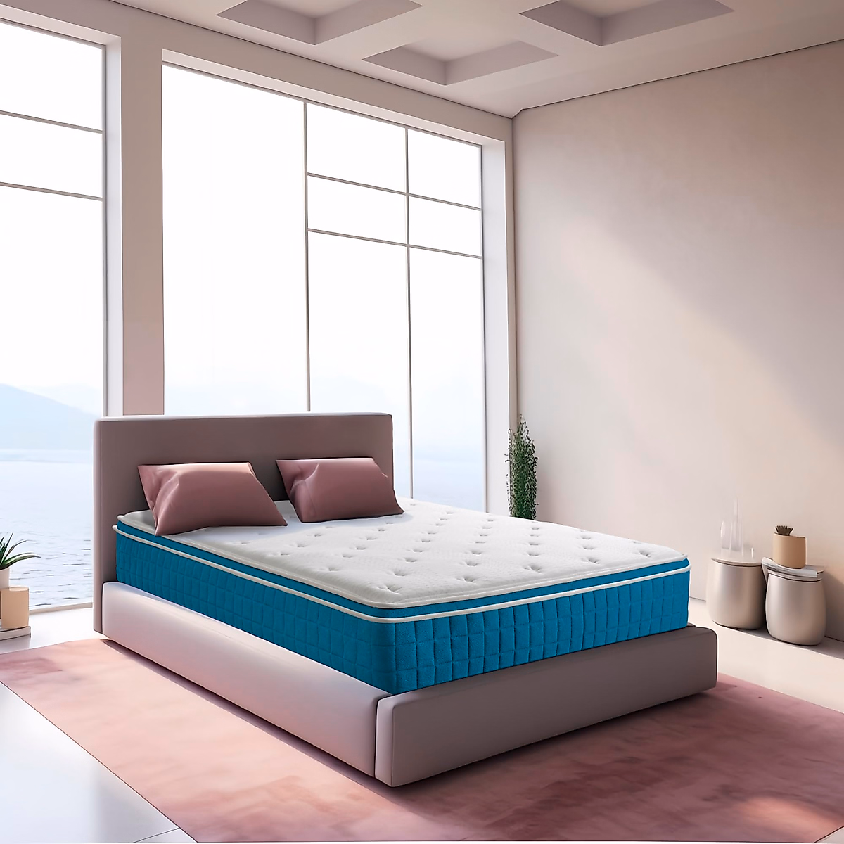 BreezeRest Queen Mattress 12 Inch Hybrid Mattress Bed in a Box,Colchones Queen Soft Cooling Gel Memory Foam Mattress with Individually Innerspring Pocket Coils for Motion Isolation