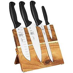Mercer Culinary Millennia 5-Piece Magnetic Board Set with Black Handles, Acacia