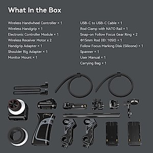 SmallRig MagicFIZ Wireless Follow Focus Two Motor Kit with Handwheel Controller, Wireless Handgrip and Two Receiver Motor, 100m / 328ft Remote Focus Control for DSLR and Cine Lenses - 3918