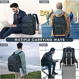 NUBILY Laptop Backpack 17 Inch Large Business Travel Backpacks for Men Women Waterproof Computer Backpack for Work College Bookbag TSA Friendly Carry on Backpack with USB Port, Blue