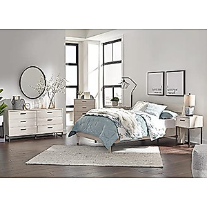 Signature Design by Ashley Socalle Modern Industrial 6 Drawer 54" Dresser, Natural Beige