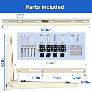 TAKTOPEAK Mini Split Brackets, Crossbar Wall Mount for Mini Split from 7000 BTU to 24000 BTU