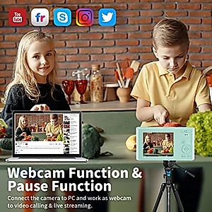 Digital Camera 4K 44MP Compact Point and Shoot Camera with 16X Digital Zoom 32GB SD Card,Kids Camera 2.4 Inch, Vlogging Camera for Teens Students Boys Girls Seniors(Green2)