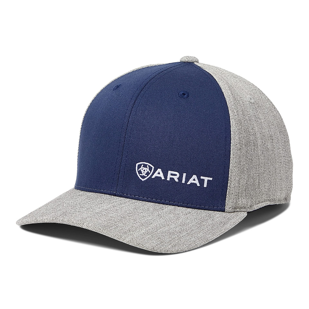 ARIAT Men's Flexfit 110 Cap, Navy with Embroidered Logo, Snapback Closure