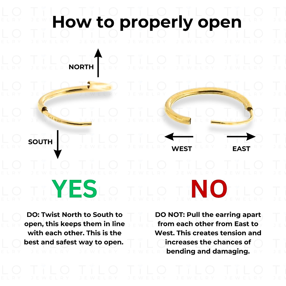 14k Yellow Gold Round Endless Hoop Earrings - 10-18mm (12 Millimeters)……