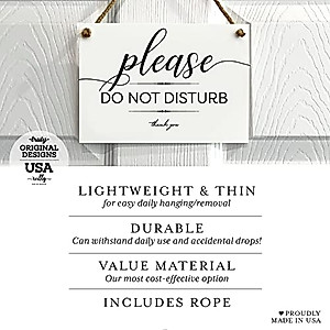 Reilly Originals 5x7 Inch Please Do Not Disturb Sign ~ Exclusive Value Series with Elegant Designer Graphics ~ Ready to Hang (White)