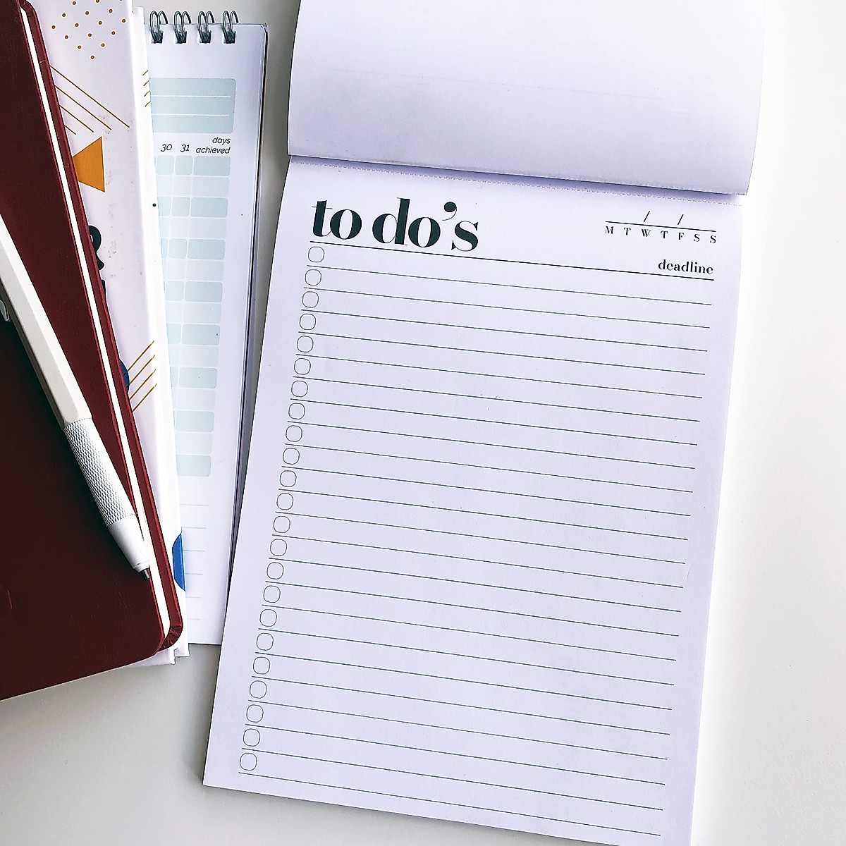 To Do List Notepad A5 Size (8.3"X5.8") Daily To Do List Planner, Productivity Planner, Stylish Design, Quality Thick Paper, Hardcover, Undated, Ruled Pages, Checkboxes, Deadline Column, Date Section.