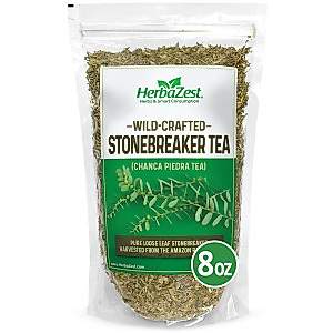 HerbaZest Chanca Piedra Tea (Stonebreaker/Stone Breaker) - 8oz (225g) - Premium Wild-Crafted & 100% Pure Loose Leaves & Stems
