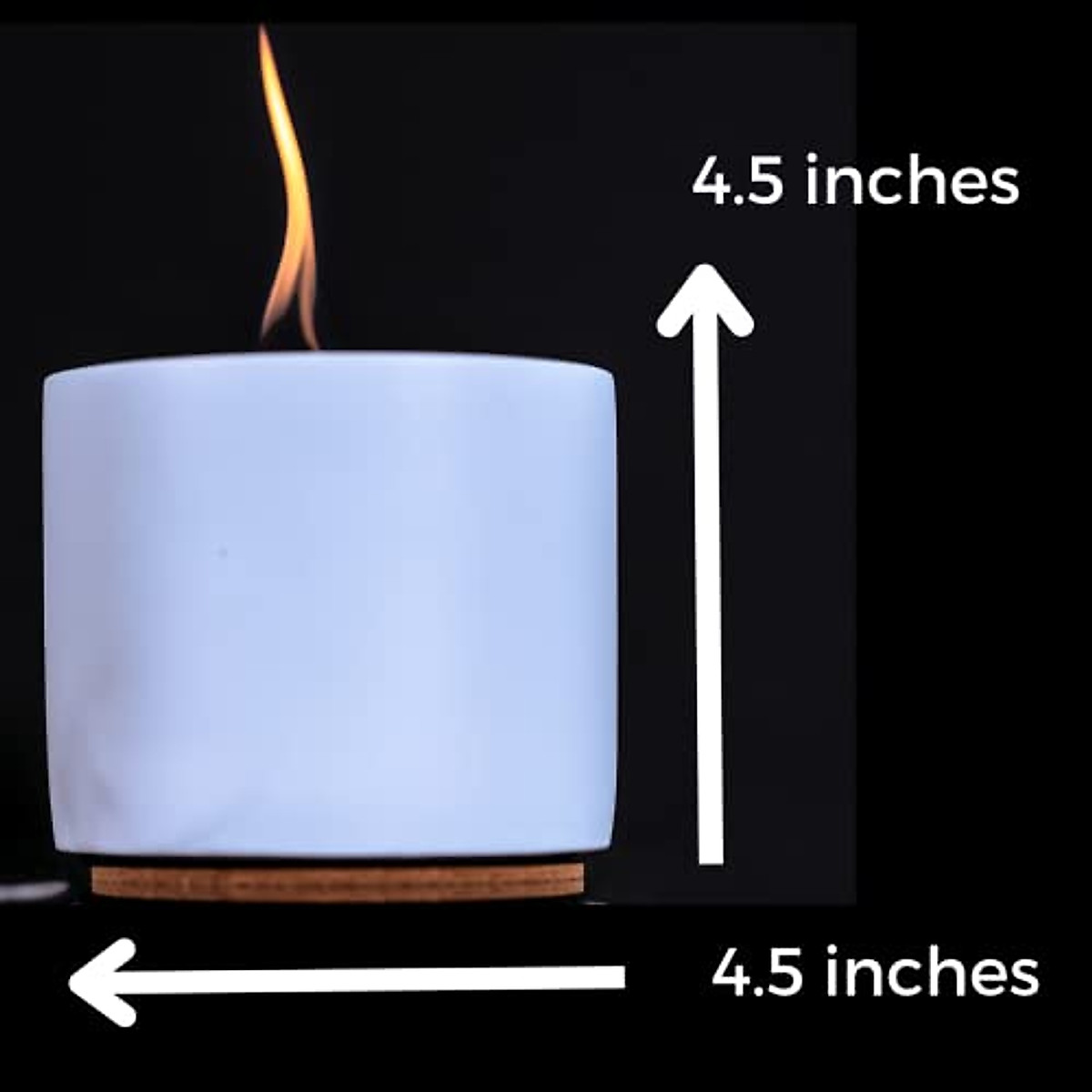 MTAPF® Tabletop Firepit Indoor/Outdoor Table Top Fire Pit with Skewers Smokeless Tabletop Fireplace Bio Ethanol Fuel Real Flame for Balcony, Smores, Includes 2nd Wick(4.6x4.6, White)