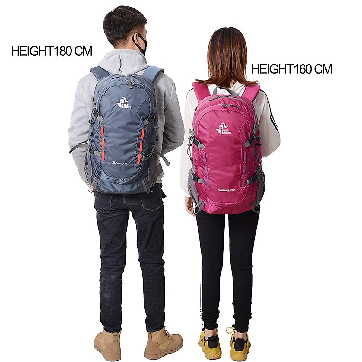 Bseash 40L Waterproof Hiking Camping Backpack,Outdoor Sport Lightweight Daypack Travel Bag for Mountaineering Skiing Climbing Cycling (Black)