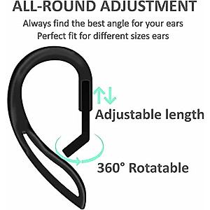 4 Pairs Ear Hooks Compatible with AirPods 3rd Generation [Multi-Dimensional Adjustable] Accessories Compatible with AirPods Pro AirPods 3 2 1 Gen(Transparent/Black)