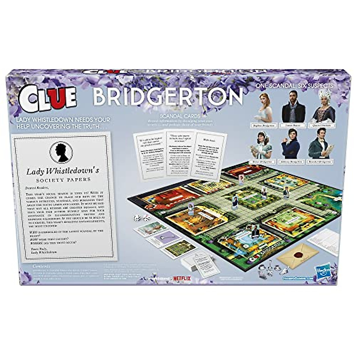 Hasbro Gaming Clue: Bridgerton Edition-BoardGame for Ages 17+Game for Bridgerton Fans for 3-6 Players, Inspired by Shondaland's Original Series on Netflix