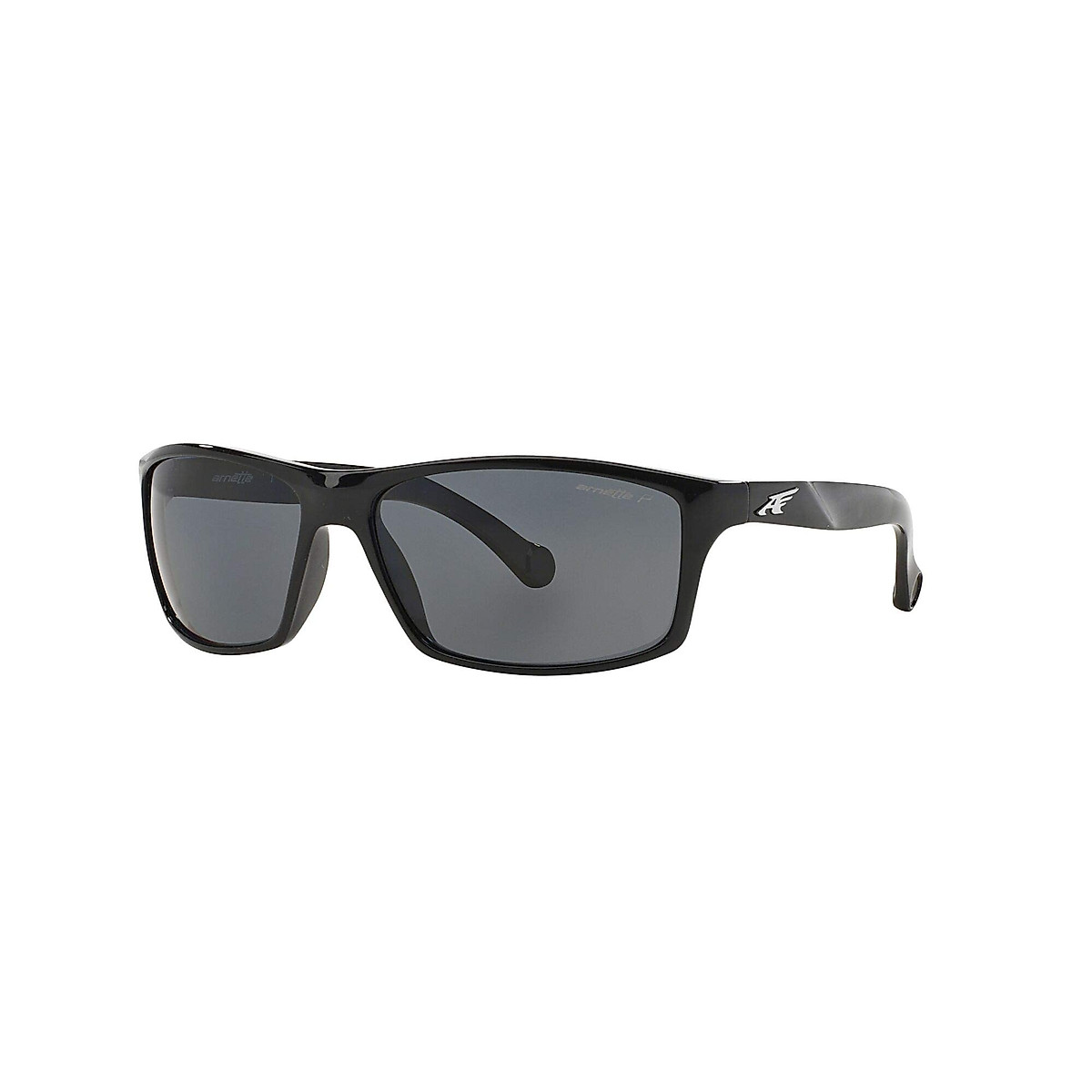 Arnette AN4207 Boiler Rectangular Sunglasses, Black/Grey Polarized, 61 mm