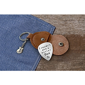 Ptzizi I Couldn’t Pick A Better Dad, Stainless Steel Guitar Picks Jewelry for Guitar Player Musician Dad Papa Grandpa Father's Day Birthday Christmas Gifts (02)