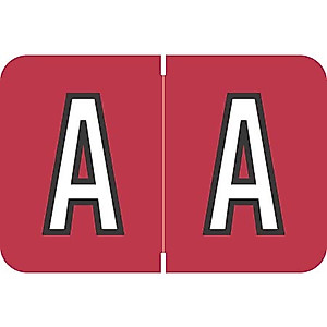 Doctor Stuff - File Folder Labels, Alphabet Letter A, Barkley/Sycom FABKM - BRAM Series Compatible Alpha Stickers, Red, 1" x 1-1/2", 225 Labels per Package