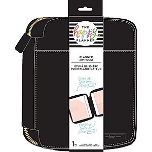 Me & My Big Ideas Planner Zip Folio Blck&Blush, Black