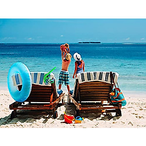 Chakir Turkish Linens Premium Quality 100% Cotton Turkish Cabana Thick Stripe Pool Beach Towels 4-Pack (Light Blue, 30x60 Inch)