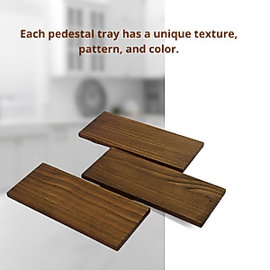 DG HOME & MORE Bathroom Tray for Soap and Lotion - Bathroom Organizers and Storage - Kitchen Counter Riser Tray - Wood Tray - soap Stand - Wood Pedestal Stand - Riser Trays (Brown)