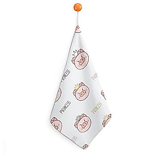 Lurnise Hand Towel Pig Hand Towels Dish Towel Lanyard Design for Bathroom Kitchen Sports