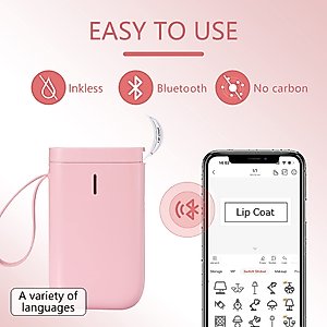 NIIMBOT Label Maker Machine with Tape, D11 Wireless Bluetooth Connection Portable Printer Mini Label Makers with Multiple Templates Easy to Use Office Home Organization USB Rechargeable