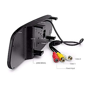 RED WOLF 3rd Third Brake Light Backup Camera w/4" Rear View Mirror Monitor Kit for Chevrolet Chevy Express/GMC Savana 2500 3500 2003-2019 3rd Brake Light Position Mounted