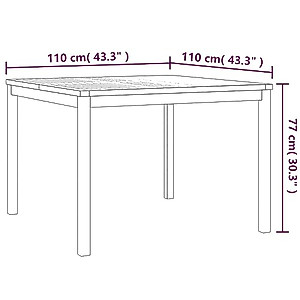 allesoky Teak Outdoor Dining Set - Solid Wood Patio Furniture - 3 Piece Patio Dining Set with Table and Chairs