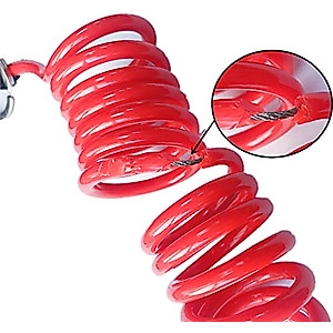 Malloryx 6' Breakaway Trailer Cable Trailer Brake Cable RV Stainless Steel Spring Towing Coiled Wire Safety Straps Ground Clip,for Breakaway Switch