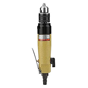 Straight Pneumatic Drill 900rpm Air Power Drill High Speed Pneumatic Drilling Engraving Polishing Tool with Adjustable Inlet Valve Wrench Chunk Key Inlet Port