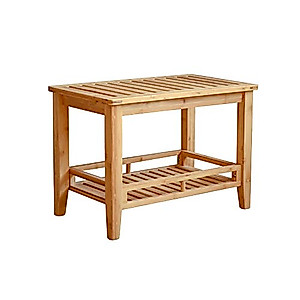 RANDEFURN Shower Bench 24'' Shower Chair with Shelf, Bathroom Bench,Shower Benches for InsideShower, Shoe Organizer or Entryway Bench 24x15x18.2 Inches