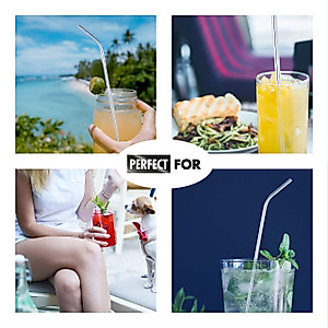 Reusable Stainless Steel Straws with Wood Case – (6 Pack) 8.5 Inch Travel Eco-Friendly Straws Drinking Reusable with Wood Case – Personal Straw Kit Compatible with Yeti, Tervis, Rtic, Tumblers