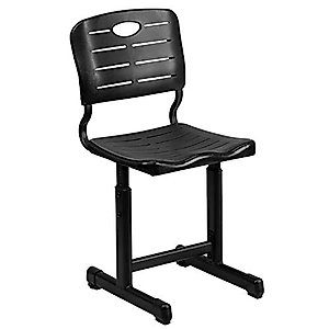 Flash Furniture Adjustable Height Black Student Chair with Black Pedestal Frame