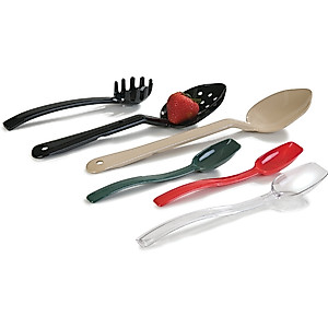 Carlisle FoodService Products 12 Pack Solid 9 Inch Spoons, Portion Control Utensils for Salads and Desserts, Durable Polycarbonate, Dishwasher-Safe, NSF Certified, Plastic, White (Pack of 12)