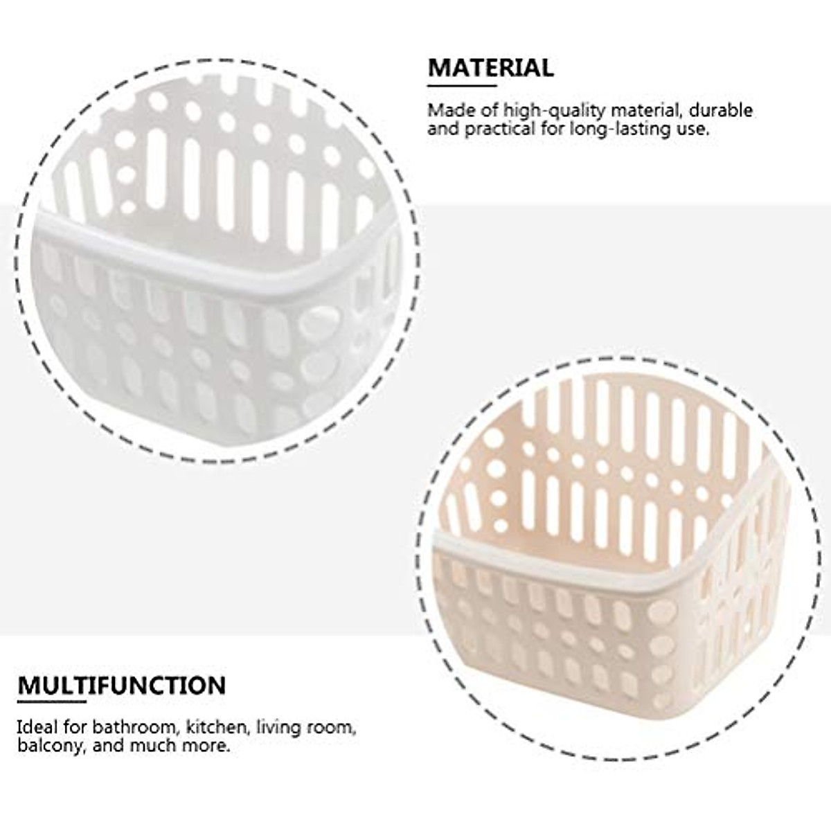 Cabilock Plastic Mesh Basket 2pcs Shower Caddy Basket Organizer Hanging Bathroom Shelf Wall Mounted Storage Rack for Sponge Shampoo Razors Conditioner Desk Organizer Basket
