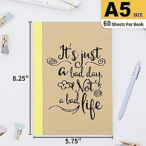 SUNEE 12 Pack Kraft Notebook Journals, Composition Notebooks Bulk, 5.75"x 8.25", 60 Sheet per book with Rainbow Spine, A5 Lined Page, 6 Color, Pastel Notebooks for School, Home&Office,Writing Journal