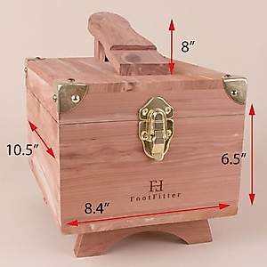 FootFitter Grand Cedar Wood Storage Box & Shoe Valet - Storage Box for Shoe Care Tools & Shoe Polishing