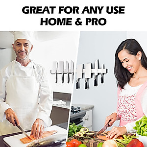 Magnetic Knife Holder Strip, YiiMO Magnet 16" Iron Utensil Stainless Steel UpTo 2kg Kitchen Tool Rack Pull Bar Adhesive Wall Mount