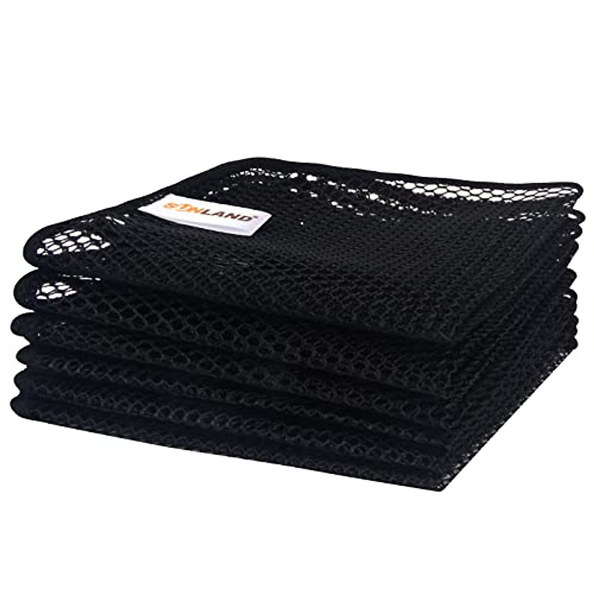 SUNLAND Netted Dish Cloths for Washing Dishes No Odor Dishes Scrubber for Kitchen-Fast Drying and Easy to Clean Mesh Dishes Cloth 6 Pack 12Inch x12Inch Black