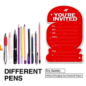 20 Ninja 6th Birthday Party Invitations with Envelopes Double Sided Ninja Shaped Fill-in Invitations Invites for 6 Year Old