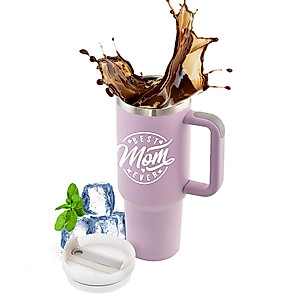 CHONG SHENG Best Mom Ever 40OZ Coffee Tumbler - Gifts for Mom from Daughter for Mother's Day, Christmas, Birthday gIfts Idea for Mama