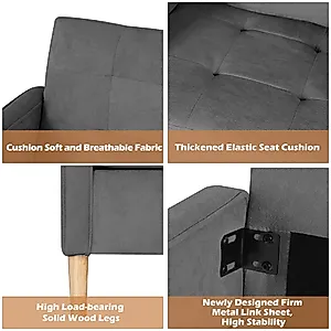 STHOUYN Mid Century Modern Comfy Accent Arm Chair Set of 2, Bedroom Chair for Adults, Living Room Office Reading Chairs, Suitable for Small Spaces (2, Grey)