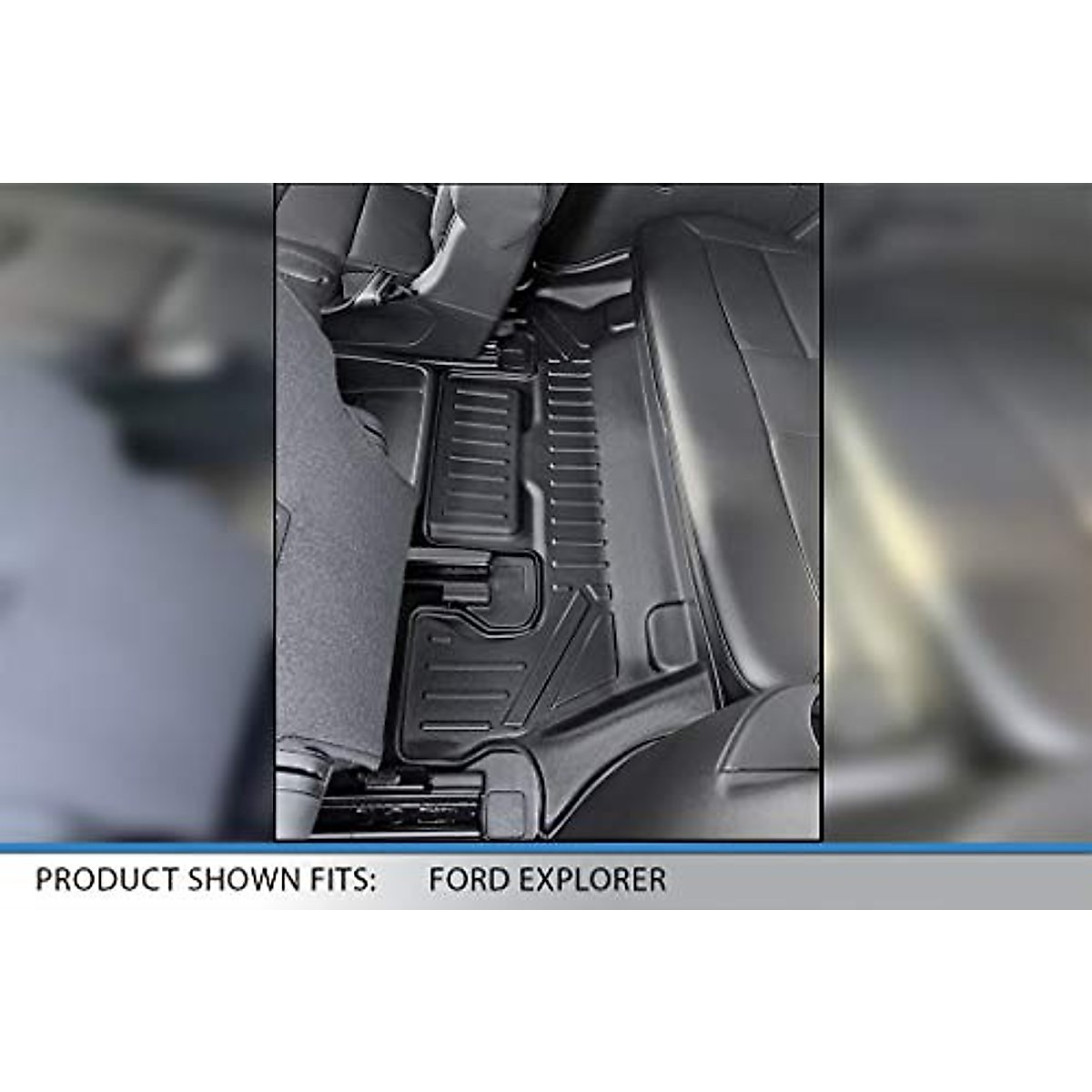 SMARTLINER Custom Fit Floor Mats 3rd Row Liner Black Compatible with 2020-2023 Compatible with Ford Explorer with 2nd Row Bucket Seats