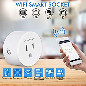 WiFi Plugs Smart Plug Outlet Extender, Timer Light Switch, Amazon Alexa Google Home Voice, APP and Remote Control, 2.4GHz Network, Electric Outlets, on Off Switch Bedroom Gadgets, Pack of (4)