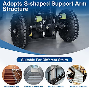 CAMINI 880lbs Capacity Heavy Duty Stair Climber, 1200W Powered Motor Electric Stair Climbing Hand Trucks Dolly Cart for Moving, Electric Stair Climbing Dolly for House Logistics Warehouse(Black)