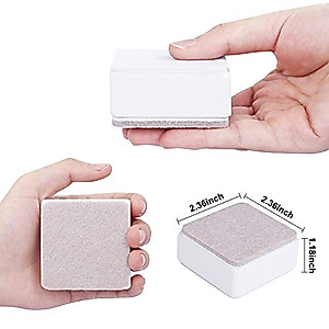 Ezprotekt 1.2 Inch Bed and Furniture Risers, Heavy Duty Square Sofa Tables Couch Chair Risers, Width 2.4"-Adds 1.2" Height, Supports 20,000 lbs, Protect Carpet & Floors from Scratches (4 Pack, White)